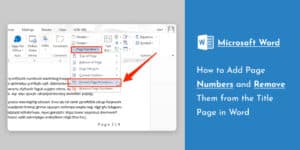 How to Add and Remove Page Numbers from the Title Page - Indigo Software